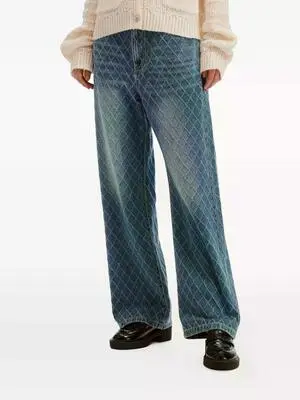 B+AB Diamond-pattern Wide-leg Jeans