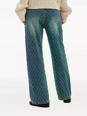 B+AB Diamond-pattern Wide-leg Jeans