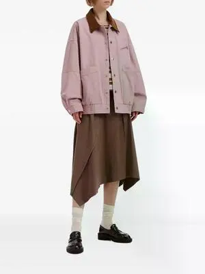 B+AB Asymmetric Panelled Midi Skirt - Brown