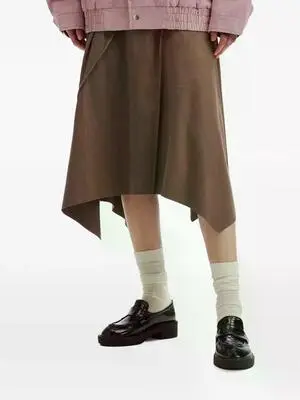 B+AB Asymmetric Panelled Midi Skirt - Brown