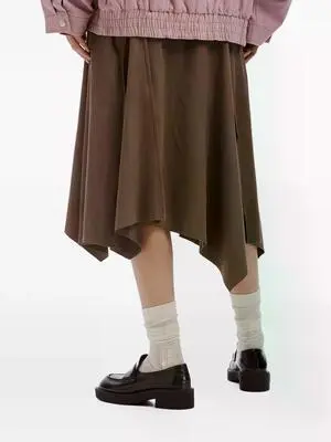 B+AB Asymmetric Panelled Midi Skirt - Brown