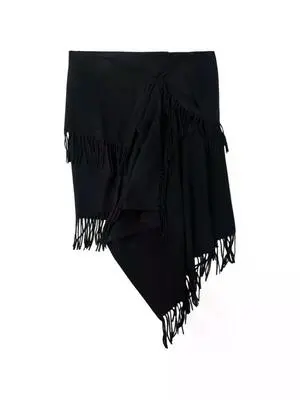 OPEN YY Fringe-trim Asymmetric Scarf