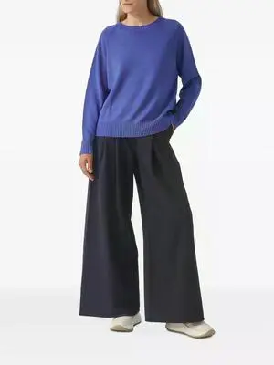 Max Mara Raglan-sleeve Ribbed-trim Sweater - Blue