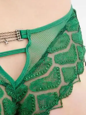 Chantelle Lace-trimmed Mesh Briefs