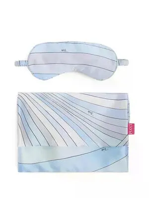Emilio Pucci Iride-print Satin Night Set - Blue