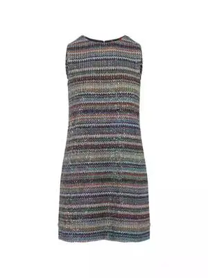 Missoni Sequin-embellished Zigzag-knit Mini Dress - Blue