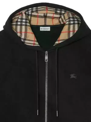 Burberry Check Hood Cotton Zip Hoodie