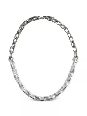 MAISON MARGIELA Crinkled-effect Link-chain Necklace - Silver