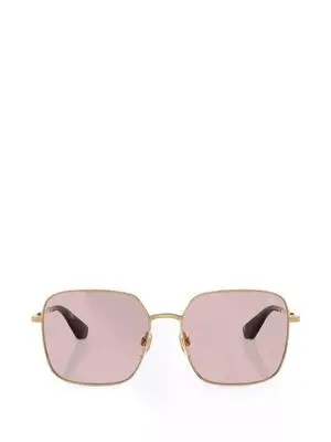 Burberry Check-engraved Square-frame Sunglasses - Gold