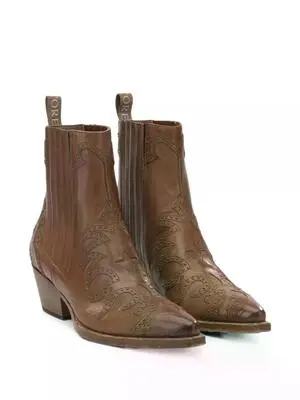 Sartore Studded Leather Boots - Brown