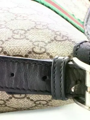 Gucci Web Messenger Bag Gg Coated Canvas Medium Crossbody Bag