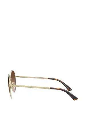 JIMMY CHOO Glitter-embellished Round-frame Sunglasses