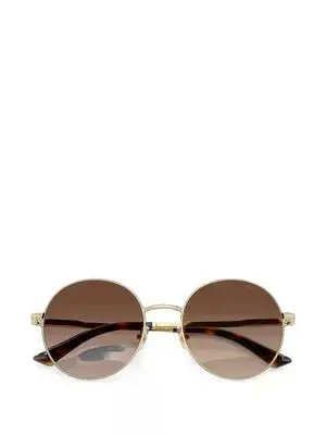 JIMMY CHOO Glitter-embellished Round-frame Sunglasses