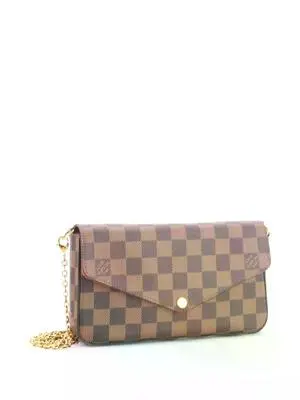 LOUIS VUITTON Felicie Pochette Damier Crossbody Bag - Brown