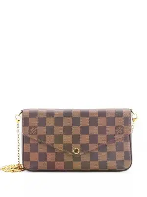 LOUIS VUITTON Felicie Pochette Damier Crossbody Bag - Brown