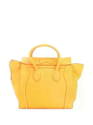 Celine Luggage Bag Grainy Leather Mini Tote Bag - Orange