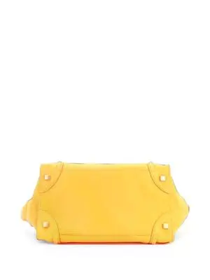 Celine Luggage Bag Grainy Leather Mini Tote Bag - Orange