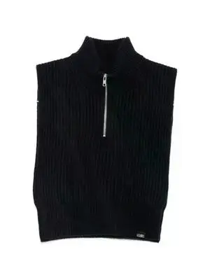 MAISON MARGIELA Ribbed-knit Half-zip Sweater