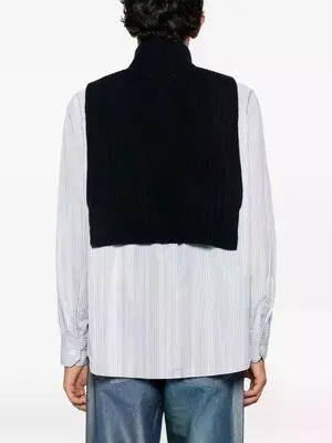 MAISON MARGIELA Ribbed-knit Half-zip Sweater