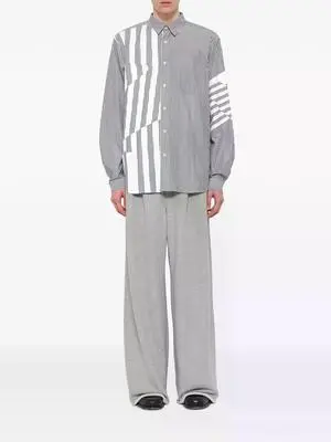 Noir Kei Ninomiya Printed Striped Organic Cotton Shirt