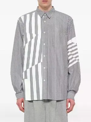 Noir Kei Ninomiya Printed Striped Organic Cotton Shirt