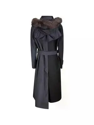 Sacai Fur-trim Belted Coat
