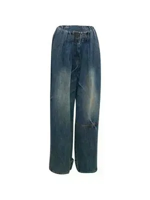 OPEN YY Faded Pleated-waist Jeans
