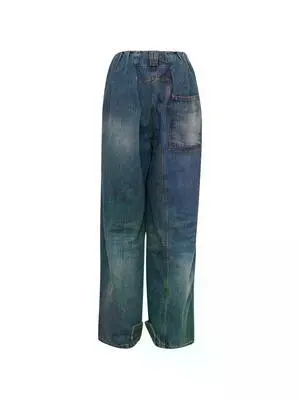 OPEN YY Faded Pleated-waist Jeans