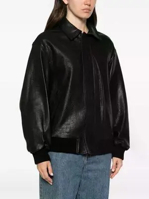 Nour Hammour Toyen Grained Leather Jacket