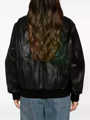 Nour Hammour Toyen Grained Leather Jacket