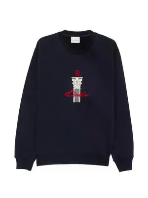 Drole De Monsieur Column-print Sweatshirt - Blue