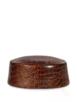 ROWEN ROSE Croc-effect Pillbox Hat