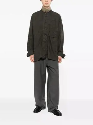ZIGGY CHEN Checked Wool Shirt - Grey