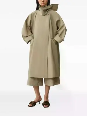 LESS A-line Raglan-sleeve Trench Coat