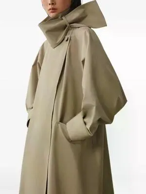 LESS A-line Raglan-sleeve Trench Coat