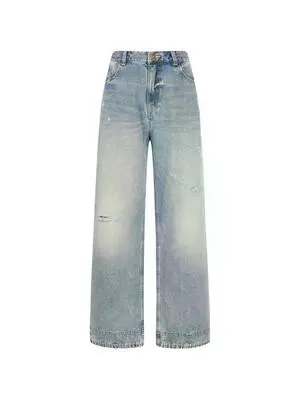 CROQUIS Distressed Straight-leg Jeans - Blue