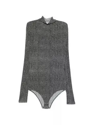 MAISON MARGIELA Herringbone-print High-neck T-shirt - Grey