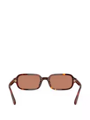COACH Cfu11 Tortoiseshell-effect Rectangle-frame Sunglasses