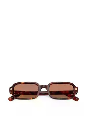 COACH Cfu11 Tortoiseshell-effect Rectangle-frame Sunglasses