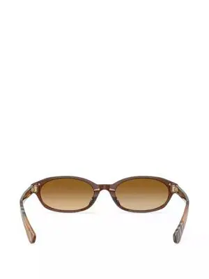 Burberry Check Oval-frame Sunglasses