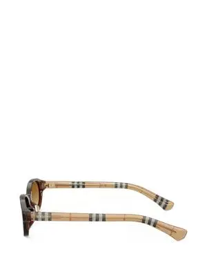 Burberry Check Oval-frame Sunglasses