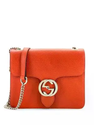 Gucci Interlocking Leather Small Shoulder Bag - Orange