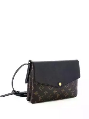 LOUIS VUITTON Twice Handbag Monogram Canvas And Leather Crossbody Bag - Black