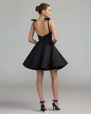 Mac Duggal Bow Shoulder Mini Dress