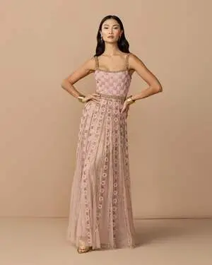 MAC DUGGAL COLLECTION Petite Sleeveless Embellished A-line Gown