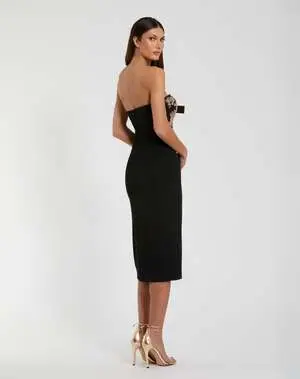 Mac Duggal Rhinestone Embellished Strapless Midi Dress