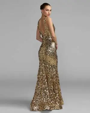 Mac Duggal Mixed Sequin Mermaid Gown