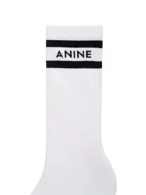 ANINE BING Sully Sporty Socks And Black Stripe - White