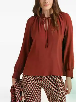 Malìparmi Ruffled-collar Raglaan-sleeved Blouse - Red