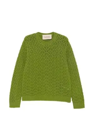 Valentino Garavani V-detail Cable-knit Sweater